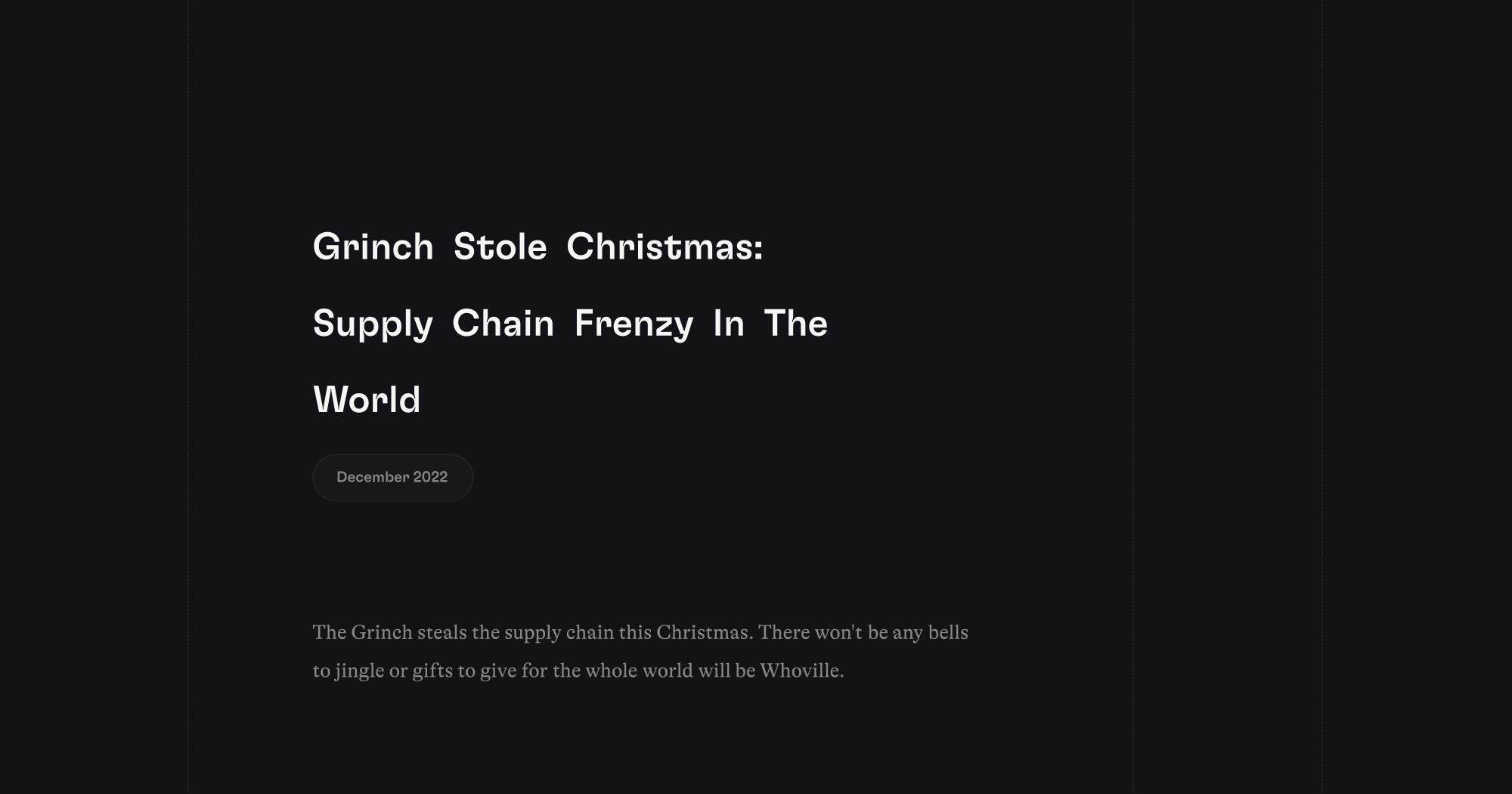 Grinch Stole Christmas: Supply Chain Frenzy in the World | Grandeur Grinch Stole Christmas: Supply Chain Frenzy in the World | Grandeur
